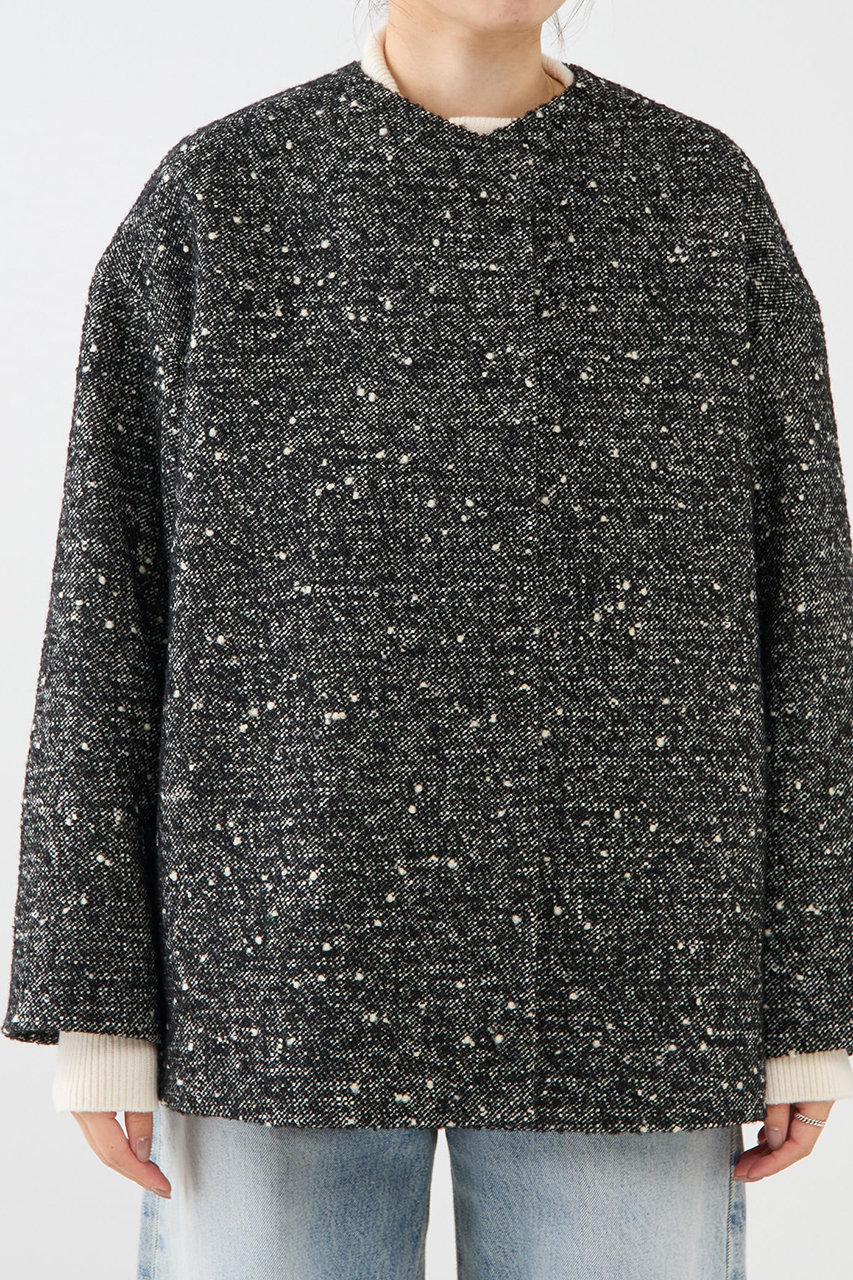 martinique(マルティニーク)｜ノーカラーコート/ブラック の通販