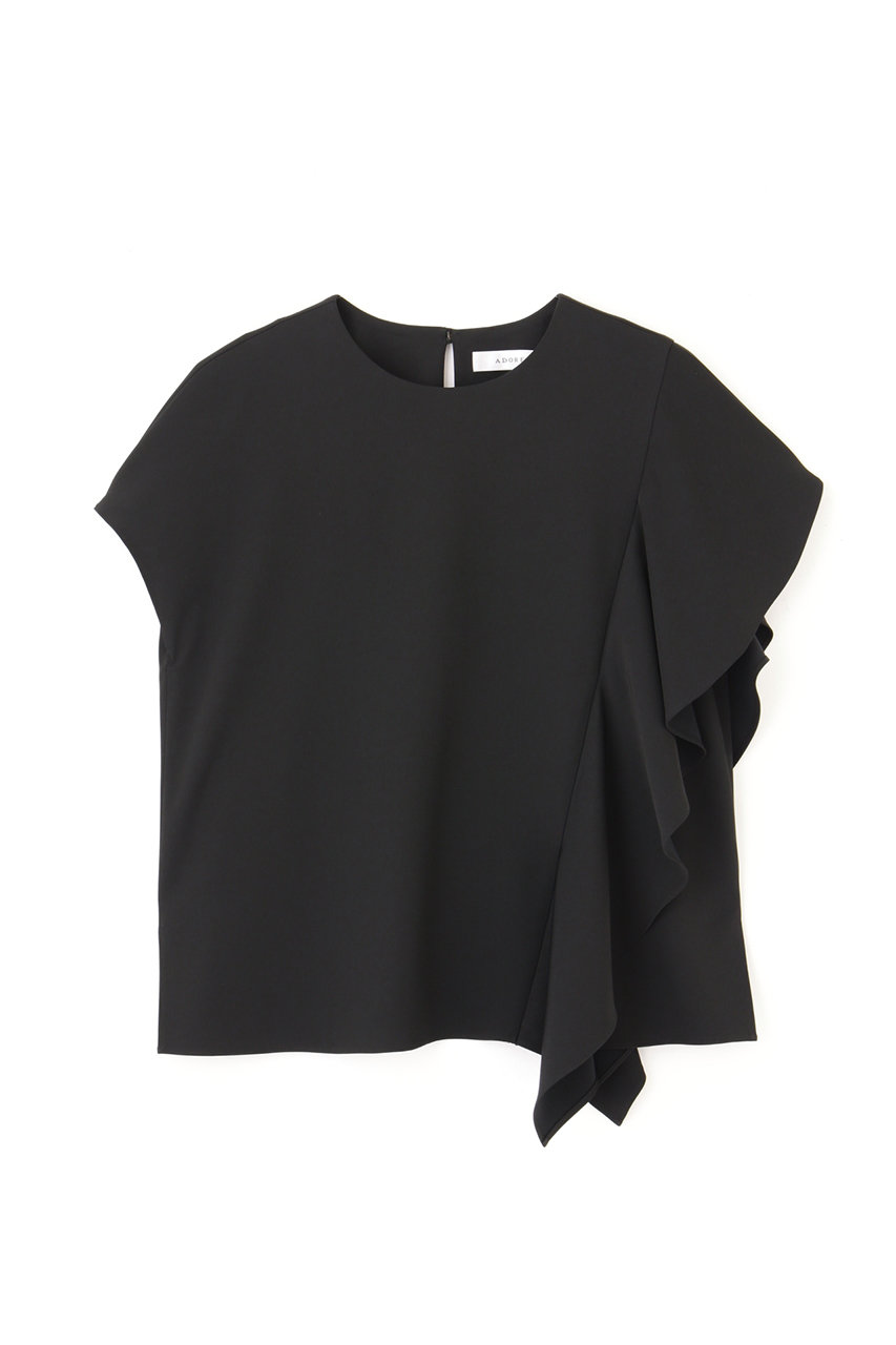 ADORE(アドーア)｜トリアセクールモーションアシメラッフルブラウス/ブラック の通販｜ELLESHOP・(エル・ショップ)