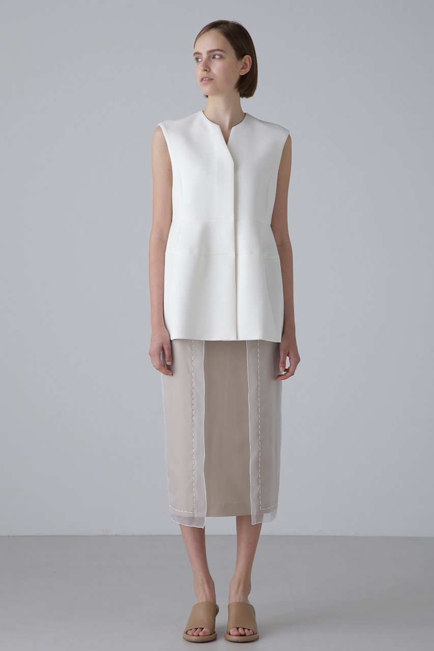 ADORE(アドーア)｜【予約販売】レイヤードエンブロイダリースカート/ベージュ の通販｜ELLESHOP・(エル・ショップ)