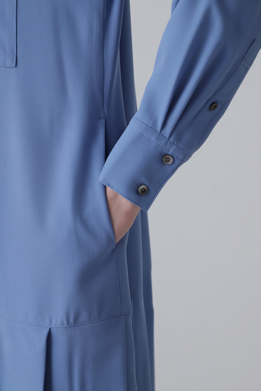 ADORE(アドーア)｜ドライタッチツイルワンピース/ブルー の通販｜ELLESHOP・(エル・ショップ)