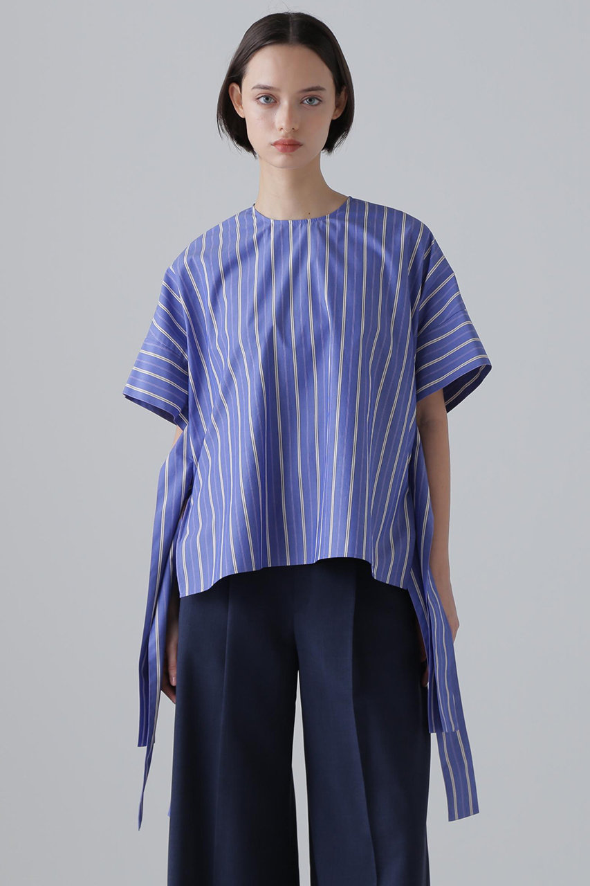 ADORE(アドーア)｜コンパクトコットンブラウス/ブルー の通販｜ELLESHOP・(エル・ショップ)