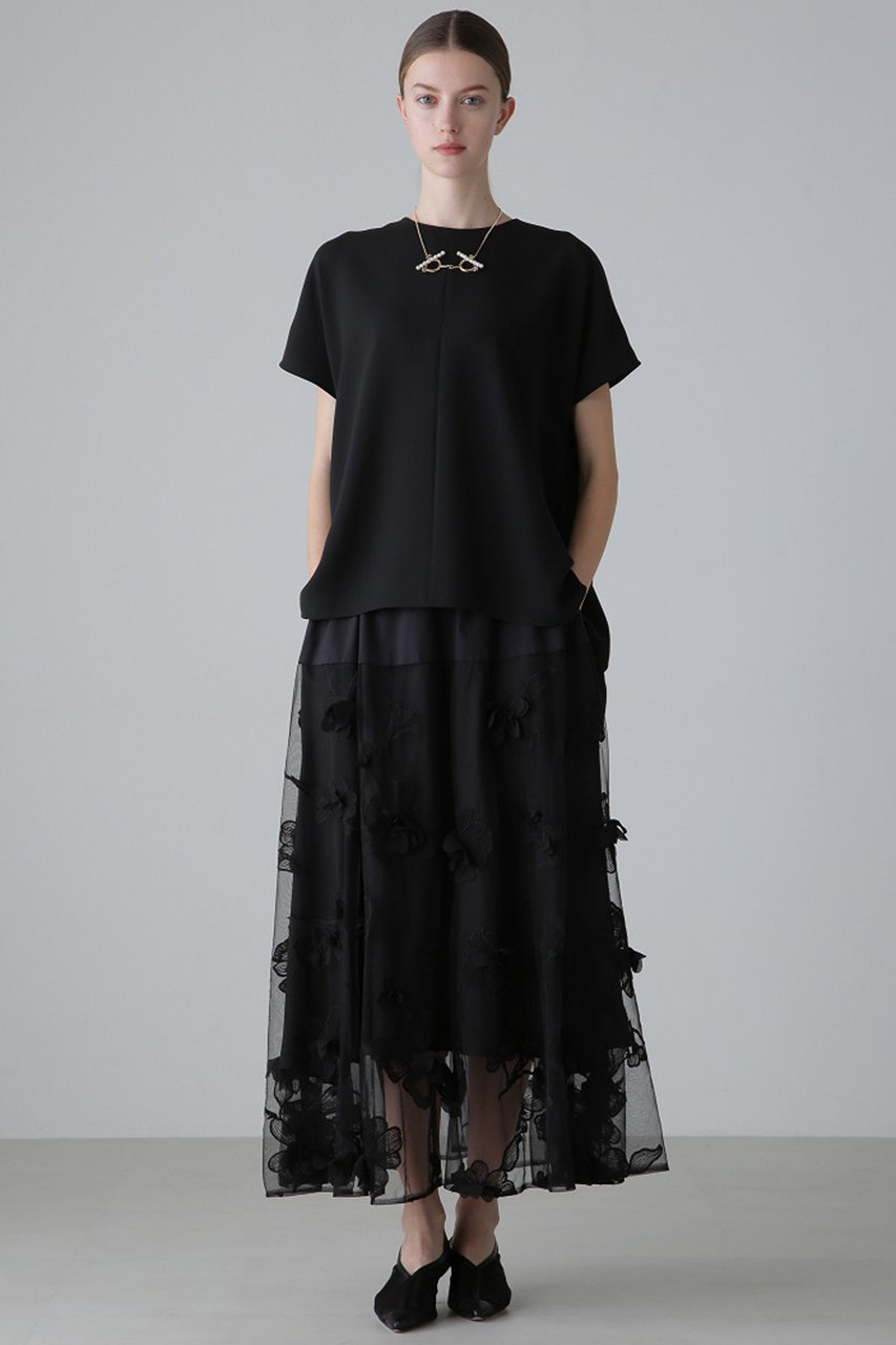 ADORE(アドーア)｜3Dレーススカート/ブラック の通販｜ELLESHOP