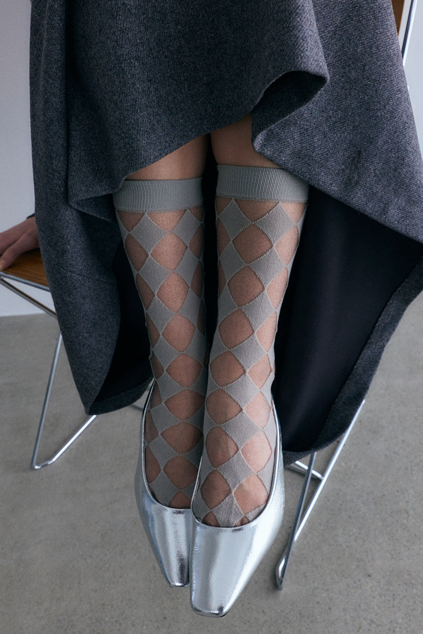 IRIS 47(イリスフォーセブン)｜checker ソックス/グレー の通販｜ELLESHOP・(エル・ショップ)