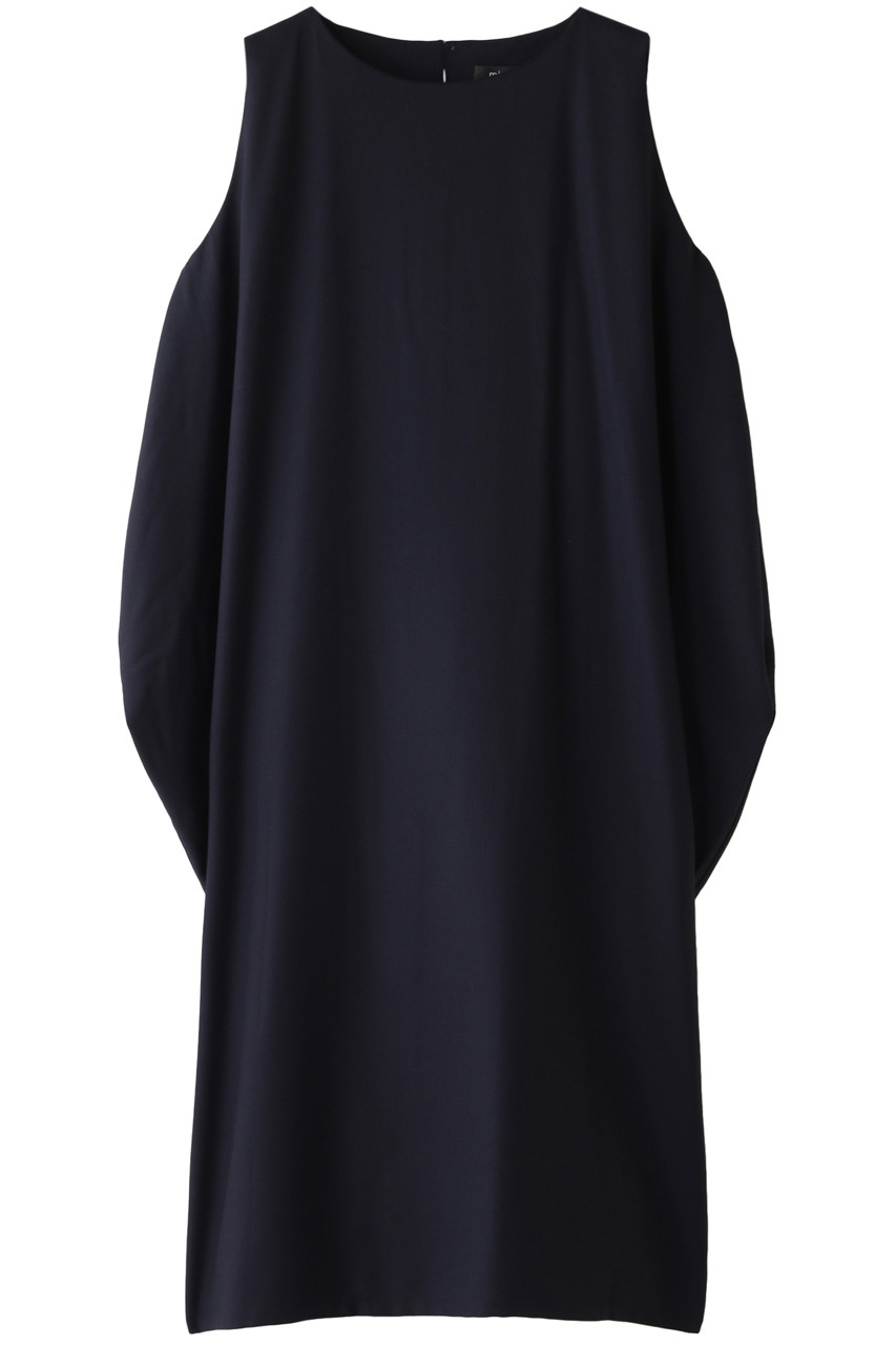 mizuiro ind(ミズイロインド)｜ノースリーブコクーンワンピース/ネイビー の通販｜ELLESHOP・(エル・ショップ)