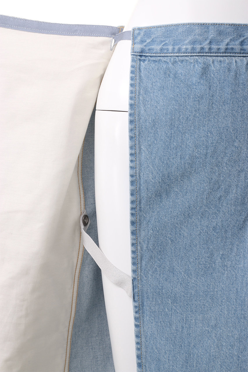 leur logette(ルール ロジェット)｜ミラークロース＆デニムコンビネーションスカート/ブルー の通販｜ELLESHOP・(エル・ショップ)