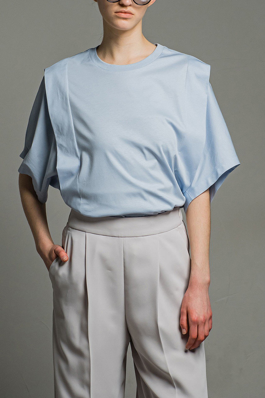 ESSEN.LAUTREAMONT(エッセン.ロートレアモン)｜【予約販売】SOPHIA タックカットソー/サックス の通販｜ELLESHOP・(エル・ショップ)