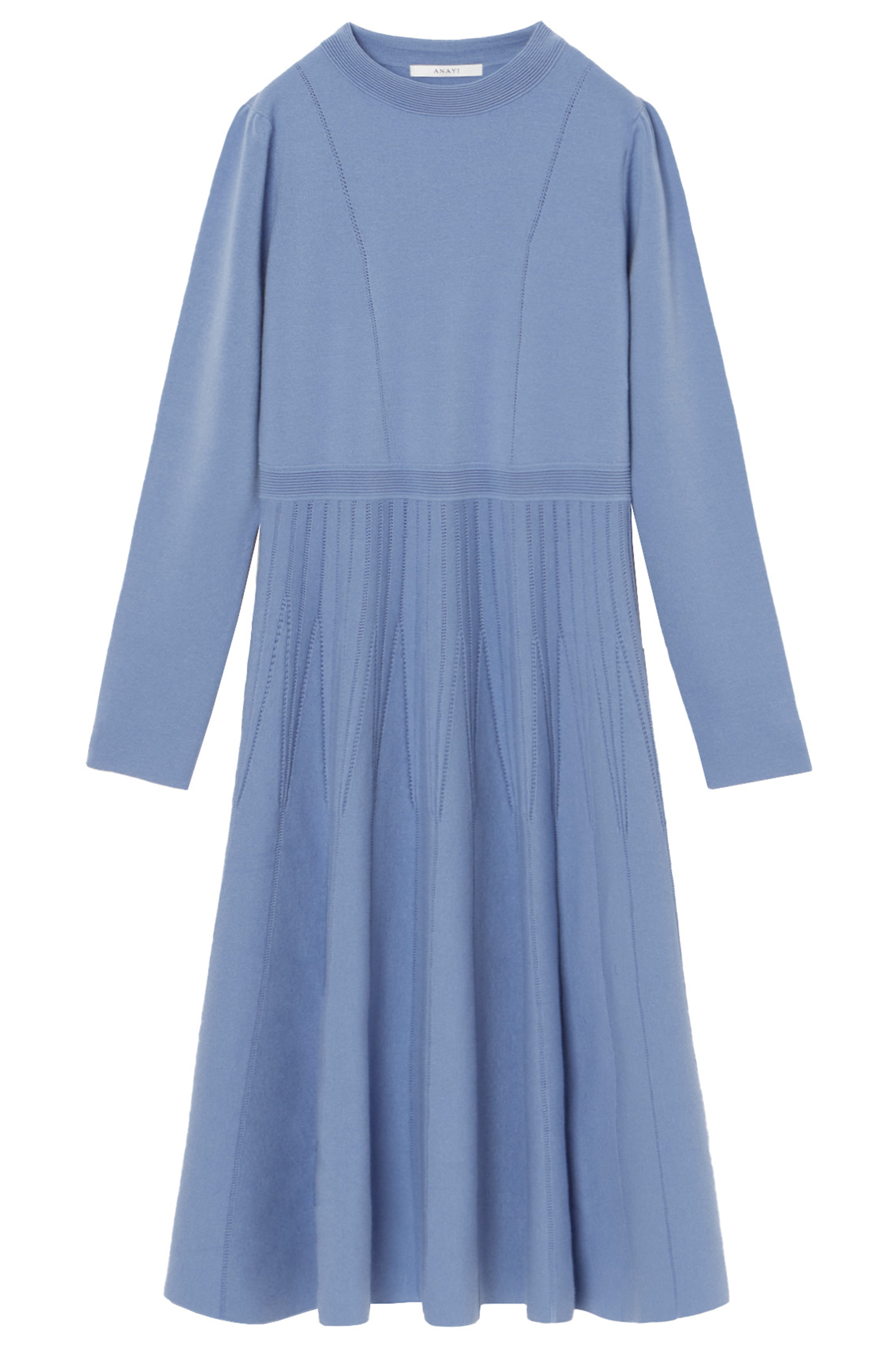 ANAYI(アナイ)｜【予約販売】アイレットスムースワンピース/ブルー の通販｜ELLESHOP・(エル・ショップ)