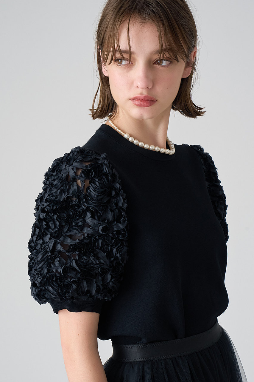 ANAYI(アナイ)｜【予約販売】テープエンブロイダリープルオーバー/ブラック の通販｜ELLESHOP・(エル・ショップ)