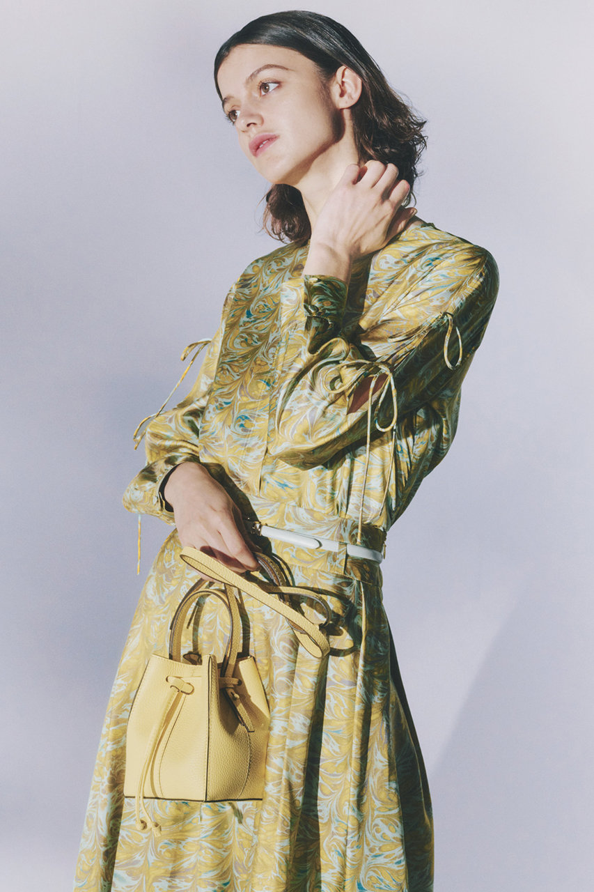 ANAYI(アナイ)｜【予約販売】マーブルプリントタックベルト付き スカート/イエロー の通販｜ELLESHOP・(エル・ショップ)