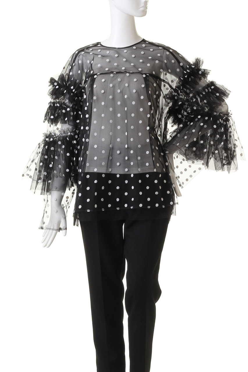 MAISON SPECIAL(メゾンスペシャル)｜【予約販売】Tulle Ruffle Sleeves Tops/チ ...