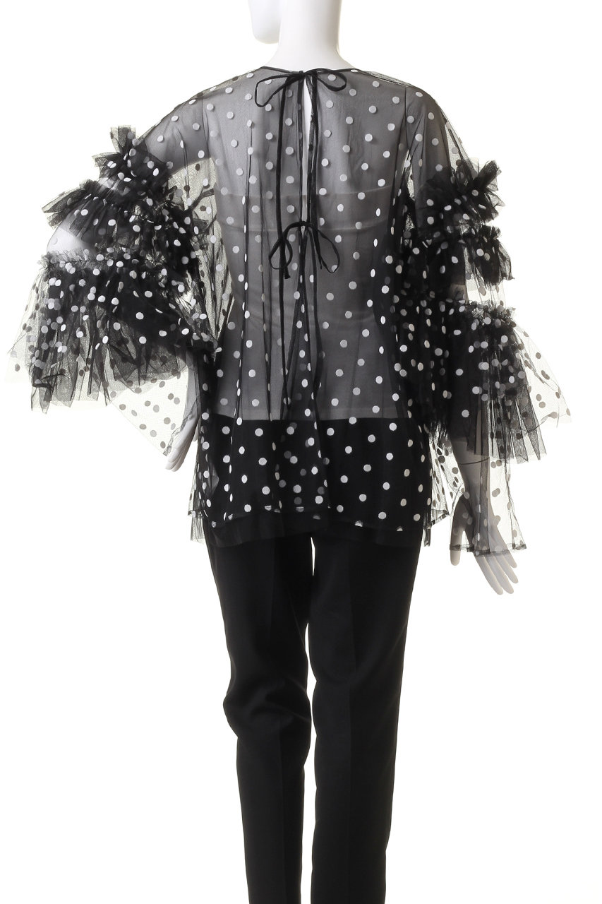 MAISON SPECIAL(メゾンスペシャル)｜【予約販売】Tulle Ruffle Sleeves Tops/チ ...