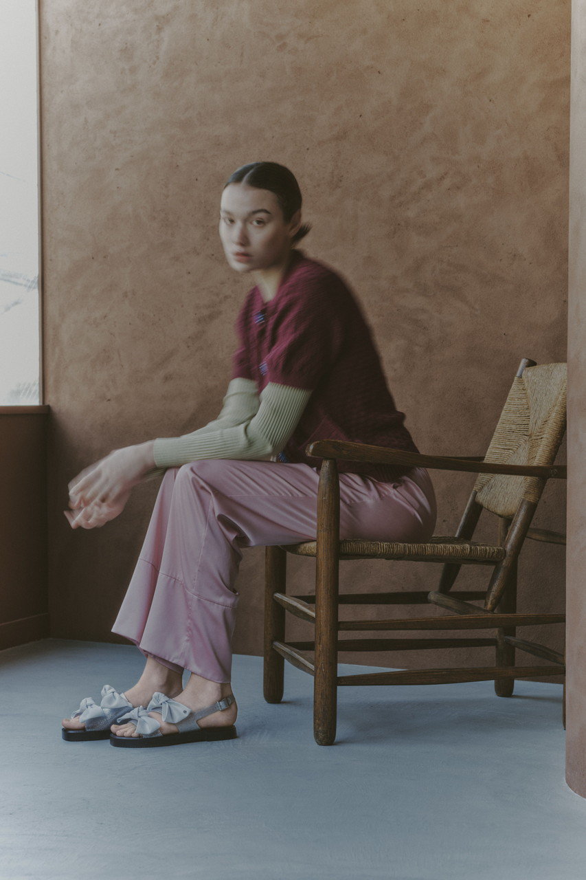 TEMPERATE(テンパレイト)｜PAMERA ダブルリボンサンダル(レイン対応)/シルバー の通販｜ELLESHOP・(エル・ショップ)