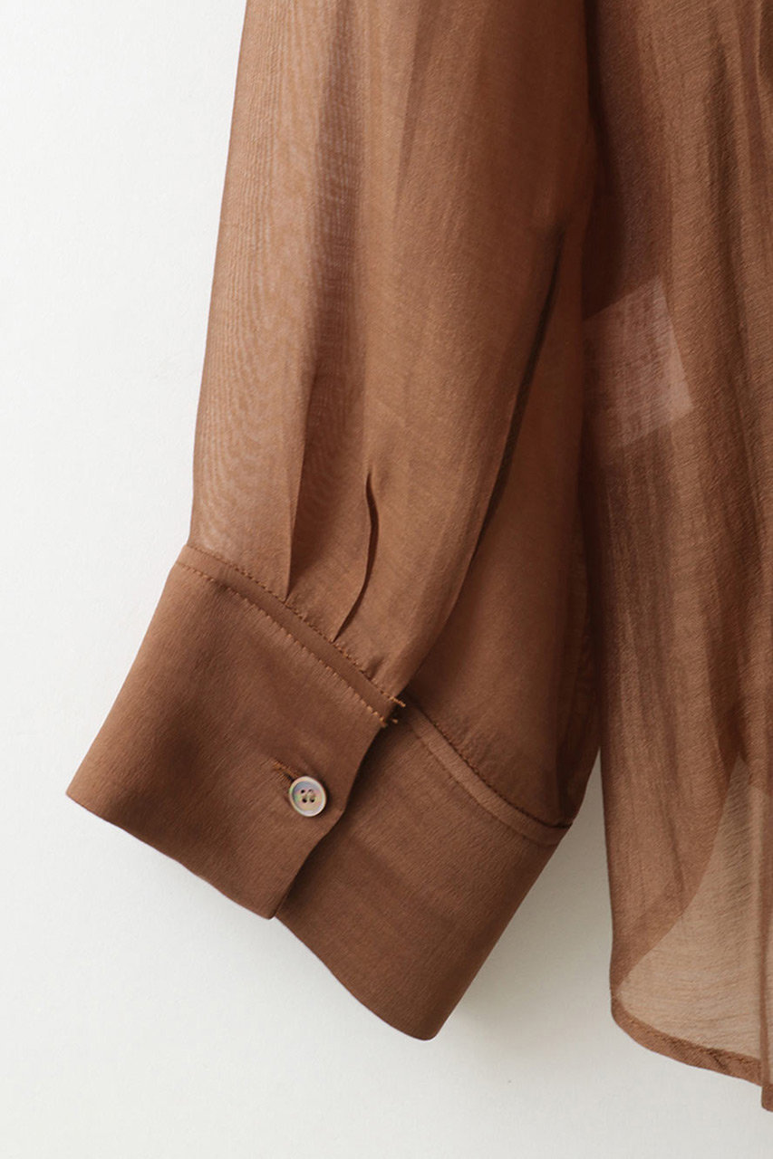 HER.(ハー)｜【4/3 12:00販売開始】オーガンジーシャツ/ブラウン(WEB限定) の通販｜ELLESHOP・(エル・ショップ)