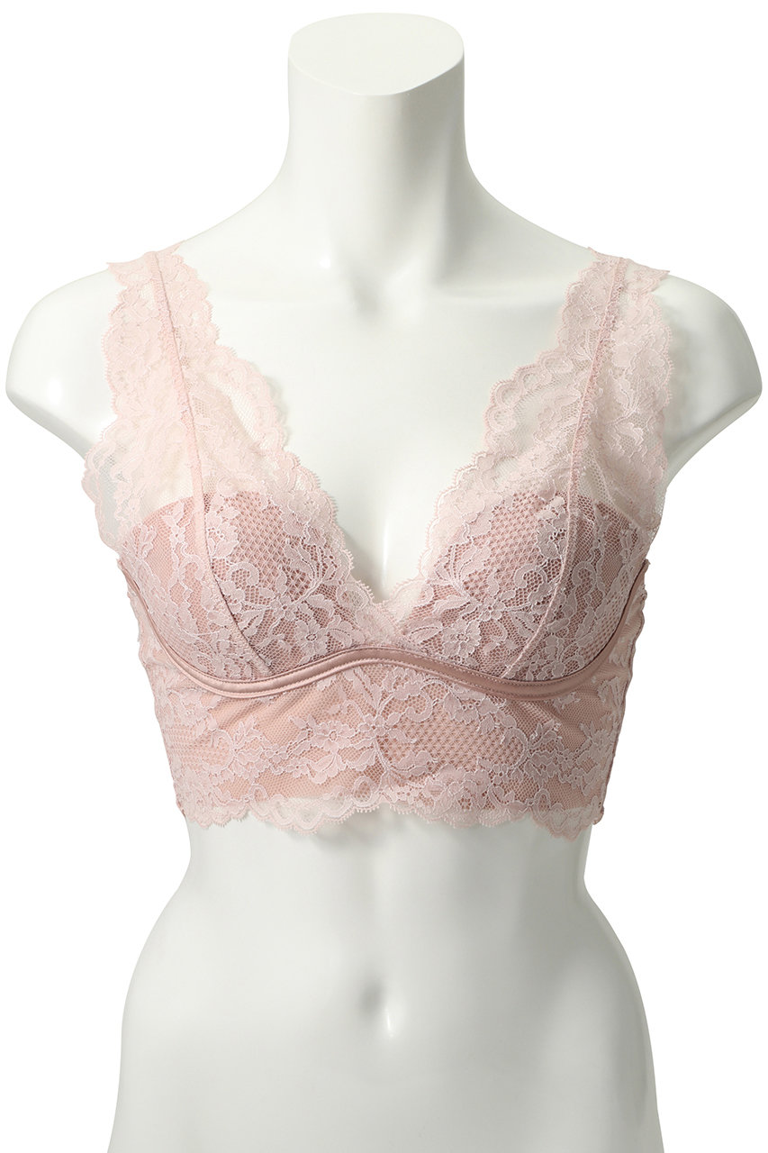 Yue(ユエ)｜リバーレース ノンワイヤーブラ（E65～）/ピンクベージュ の通販｜ELLESHOP・(エル・ショップ)